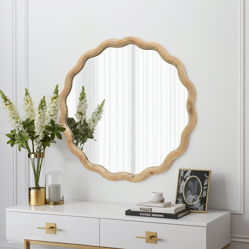 Wrought Studio™ Wavy Wall Mirror, Irregular Shaped Wall Mirror | Wayfair